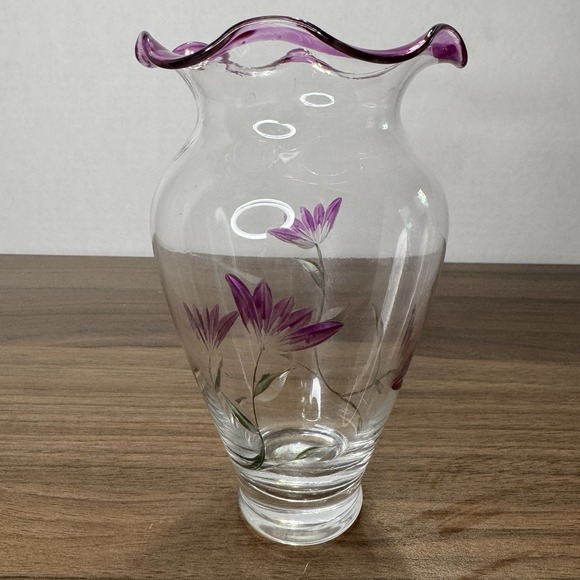 Lenox | Accents | Lenox Etched Crystal Vase Floral Spirit Purple ...